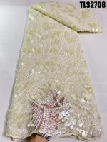 China African senegal wedding suppliers of fabrics 100% cotton african  organza lace 2023 french sequins for clothing textiles for sale