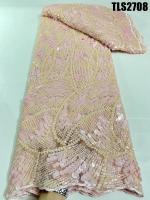 China African senegal wedding suppliers of fabrics 100% cotton african  organza lace 2023 french sequins for clothing textiles for sale