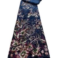 China Luxury Soft Lace Fabric With Sequins 2023 African Design For Senegal Embroidered Luxury Party Dresses Women Clothing for sale