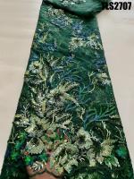 China Luxury Soft Lace Fabric With Sequins 2023 African Design For Senegal Embroidered Luxury Party Dresses Women Clothing for sale
