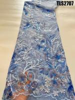 China Luxury Soft Lace Fabric With Sequins 2023 African Design For Senegal Embroidered Luxury Party Dresses Women Clothing for sale