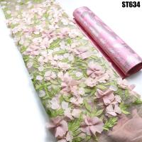 China Supoo African Lace Fabric Exquisitely Embroidered 3D Flowers French Lace for Wedding for sale