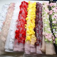 China Supoo African Lace Fabric Exquisitely Embroidered 3D Flowers French Lace for Wedding for sale