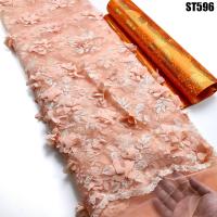 China Supoo 3D flowers lace embroidery french lace wedding bridal dress african lace fabric for party for sale
