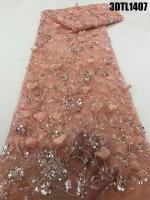 China Unique Style Supoo 3D Flowers Lace Embroidery Bridal Dress French Lace Fabric for Wedding/Party for sale
