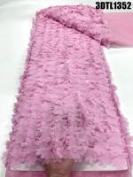 China Supoo Luxurious 3D Flowers Lace Embroidery Fabric for Ghana/Senegal Dress Water Soluble for sale