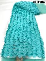 China Supoo Luxurious 3D Flowers Lace Embroidery Fabric for Ghana/Senegal Dress Water Soluble for sale