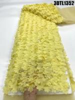 China Supoo Luxurious 3D Flowers Lace Embroidery Fabric for Ghana/Senegal Dress Water Soluble for sale