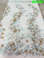 China Supoo top fashion 3D flowers lace wedding dress Senegal lace fabric african lace for sale