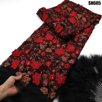 China tulle lace with 3d flowers/sequins lace for women dress /wedding party for sale