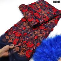 China tulle lace with 3d flowers/sequins lace for women dress /wedding party for sale