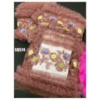 China Popular 3D Flowers Mesh French Lace Embroidered Applique for 90 Yards Customizable Color for sale