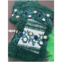 China Popular 3D Flowers Mesh French Lace Embroidered Applique for 90 Yards Customizable Color for sale