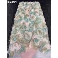 China Swell 3d Flower Tulle Net Bridal Lace Fabric for 50/52