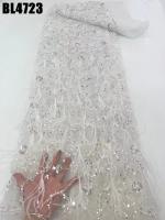 China Popular red 3d feathers lace tulle net sequins lace dress  french fabric wedding african lace fabric Dubai clothes for party for sale