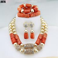 China Good quality Elegant African Beads Jewelry Sets Senegal/ghana Wedding Handmade Jewelry Women's Golden Wedding Jewelry Sets for sale