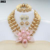 China New fashion  African Beads Jewelry Sets Senegal/ghana Wedding Handmade Jewelry Women's Golden Wedding Jewelry for sale
