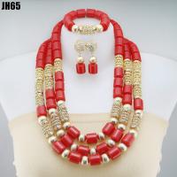 China 2023 Good quality Elegant African Beads Jewelry Sets Senegal/ghana Wedding Handmade Jewelry Women's Golden Wedding Jewelry Sets for sale