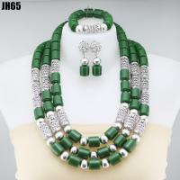 China 2023 Good quality Elegant African Beads Jewelry Sets Senegal/ghana Wedding Handmade Jewelry Women's Golden Wedding Jewelry Sets for sale