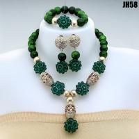 China Cheap African Beads Jewelry Sets Senegal/ghana Wedding Handmade Jewelry Women's Golden Wedding Jewelry Sets for party for sale