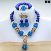 China Cheap African Beads Jewelry Sets Senegal/ghana Wedding Handmade Jewelry Women's Golden Wedding Jewelry Sets for party for sale