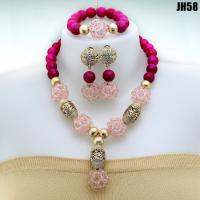 China Cheap African Beads Jewelry Sets Senegal/ghana Wedding Handmade Jewelry Women's Golden Wedding Jewelry Sets for party for sale