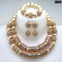 China African Beads Jewelry Sets Senegal/ghana Wedding Handmade Jewelry Women's Golden Wedding Jewelry Sets Gold Plated  for party for sale