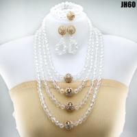 China African Beads Jewelry Sets Senegal/ghana Wedding Handmade Jewelry Women's Golden Wedding Jewelry Sets Gold Plated  for party for sale
