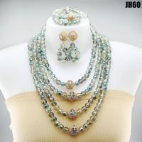 China African Beads Jewelry Sets Senegal/ghana Wedding Handmade Jewelry Women's Golden Wedding Jewelry Sets Gold Plated  for party for sale