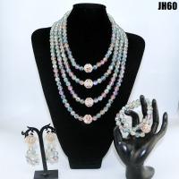 China African Beads Jewelry Sets Senegal/ghana Wedding Handmade Jewelry Women's Golden Wedding Jewelry Sets Gold Plated  for party for sale