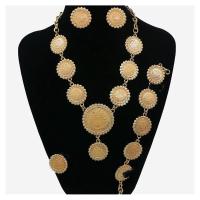 China Necklace jewelry african beads earrings wedding golden jewelry ring golden necklace for bridal accessories party for sale