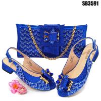 China Exquisite African Low Heel Shoes and Bags Set for Women's Party Includes Italian Bag for sale