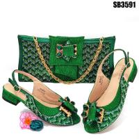 China Exquisite African Low Heel Shoes and Bags Set for Women's Party Includes Italian Bag for sale