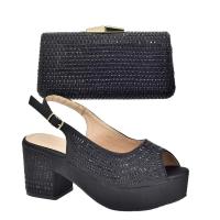 China New shoes bag set with stones beautiful italian shoes to match bag set Women party shoes set for sale