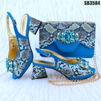 China Spring Clutch Set for Nigerian Party OEM Ladies Fashion Italian Shoes and Matching Bag for sale