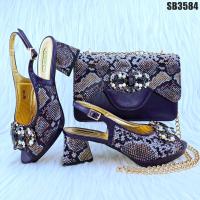 China Spring Clutch Set for Nigerian Party OEM Ladies Fashion Italian Shoes and Matching Bag for sale