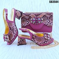 China Spring Clutch Set for Nigerian Party OEM Ladies Fashion Italian Shoes and Matching Bag for sale