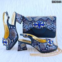 China Spring Clutch Set for Nigerian Party OEM Ladies Fashion Italian Shoes and Matching Bag for sale