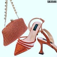 China Italian Leather Shoe And Bag Set Perfect Match for Nigerian Party PU Bridal Shoes Clutch for sale