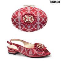 China High quality fashion  women high heels sandals and purses bag set italian bag to match shoes for sale