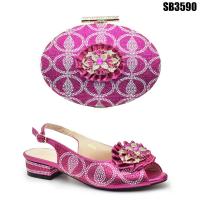 China Autumn Fashion Women High Heels Sandals and Purses Bag Set with Many Color Options for sale