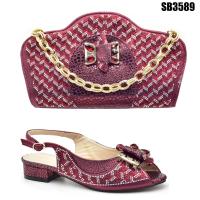 China Women's PU High Heel Sandals and Matching Bag Set for Party Latest Fashion from Italy for sale
