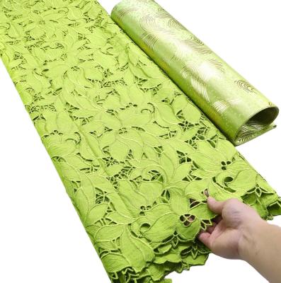 China 2023 New Arrival Milk Silk Embroidered Voile Cord African Guipure Lace for sale