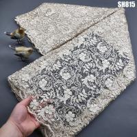China African Chantilly Lace Guipure Lace Mesh Tulle Lace with Glitter Decoration Embroidery for sale