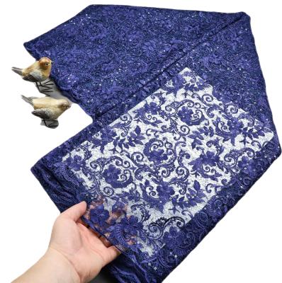 China Embroidered Mesh Tulle Lace Glitter Decoration Guipure Lace African Chantilly Lace for sale