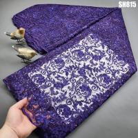 China Embroidered Mesh Tulle Lace Glitter Decoration Guipure Lace African Chantilly Lace for sale