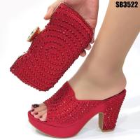 China Turkey or Dubai Ladies Hand Bags and Shoes Set in Italian Leather with 9.5CM Heel High for sale