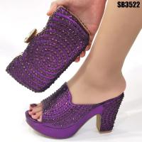 China Turkey or Dubai Ladies Hand Bags and Shoes Set in Italian Leather with 9.5CM Heel High for sale
