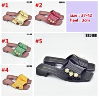 China Summer Green PVC ZIP Pu PU Rubber Slipper with Print Pattern and Zipper Closure Desig for sale