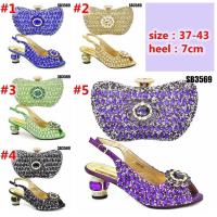 China Matching Peach Shoes and Bags in Apple Green Color with PU Lining Material Quantity 100 for sale